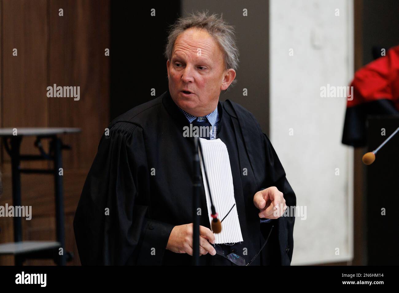 Lawyer Johan Platteau pictured during the first session in the trial ...