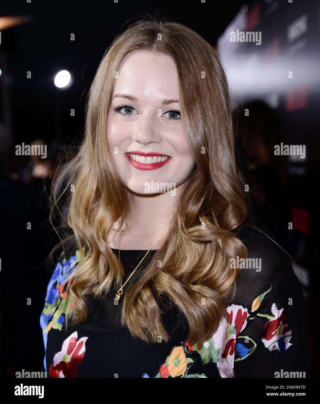 Actress Cara Theobold arrives on the red carpet at the premiere of the ...