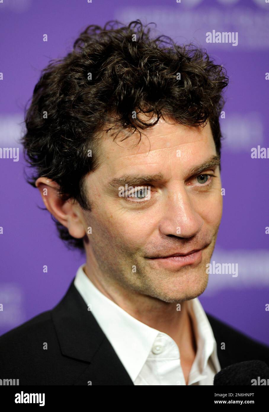 Actor James Frain is interviewed at the premiere of the documentary ...