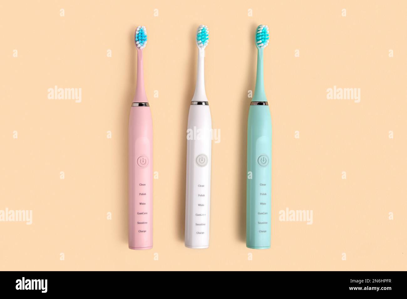 Electric Toothbrush. Top View, Flat Lay, Copy Space. Dental Care ...