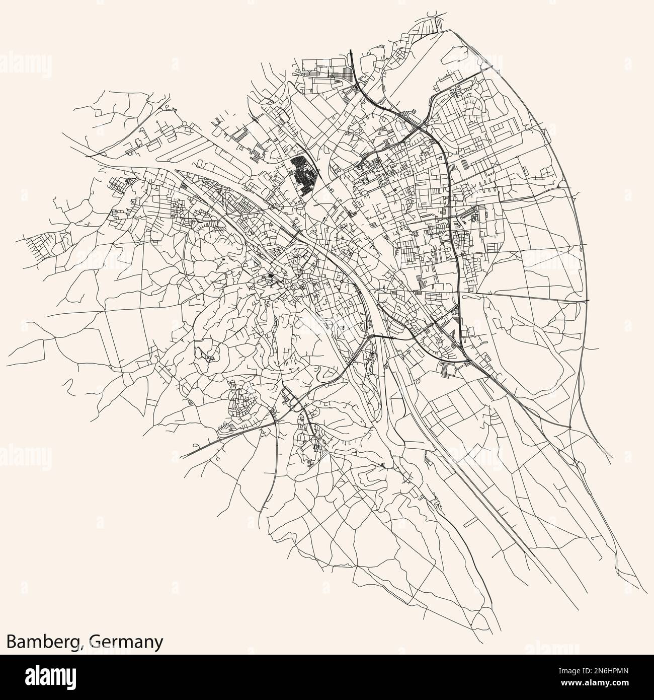 Street roads map of BAMBERG, GERMANY Stock Vector Image & Art - Alamy