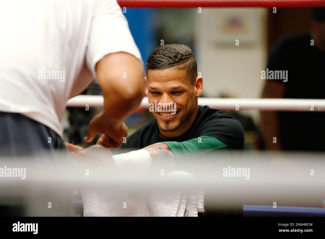Boxer Orlando Cruz is shown at an open workout at Mendez Boxing Gym ...