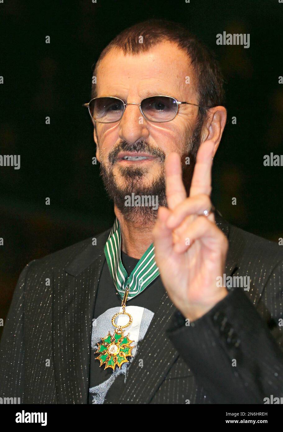 English musician, singer, songwriter and actor, Ringo Starr poses with ...