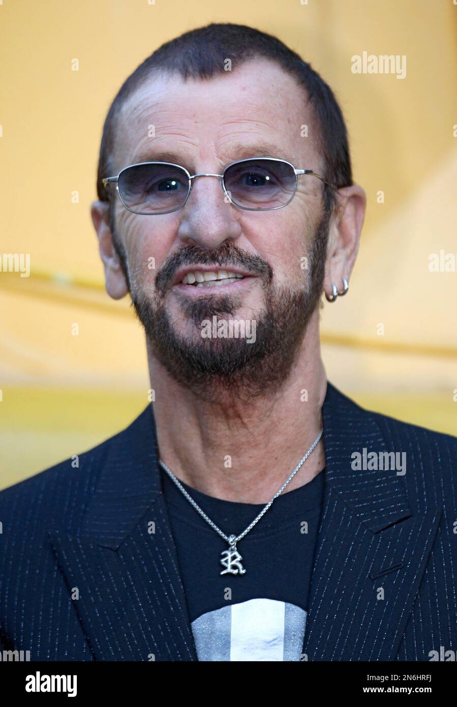 English musician, singer, songwriter and actor, Ringo Starr poses near ...
