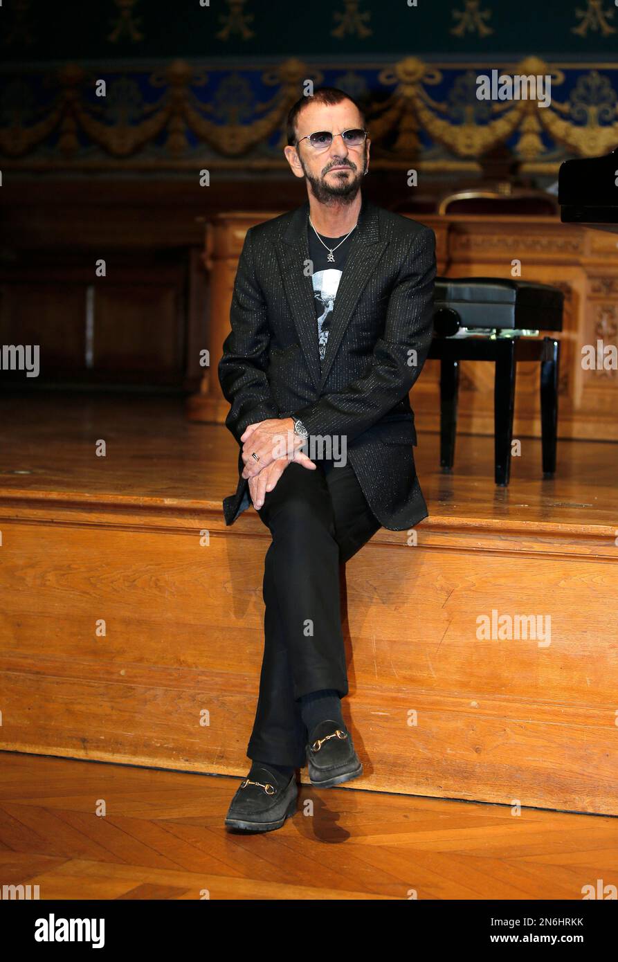 English musician, singer, songwriter and actor, Ringo Starr poses ...