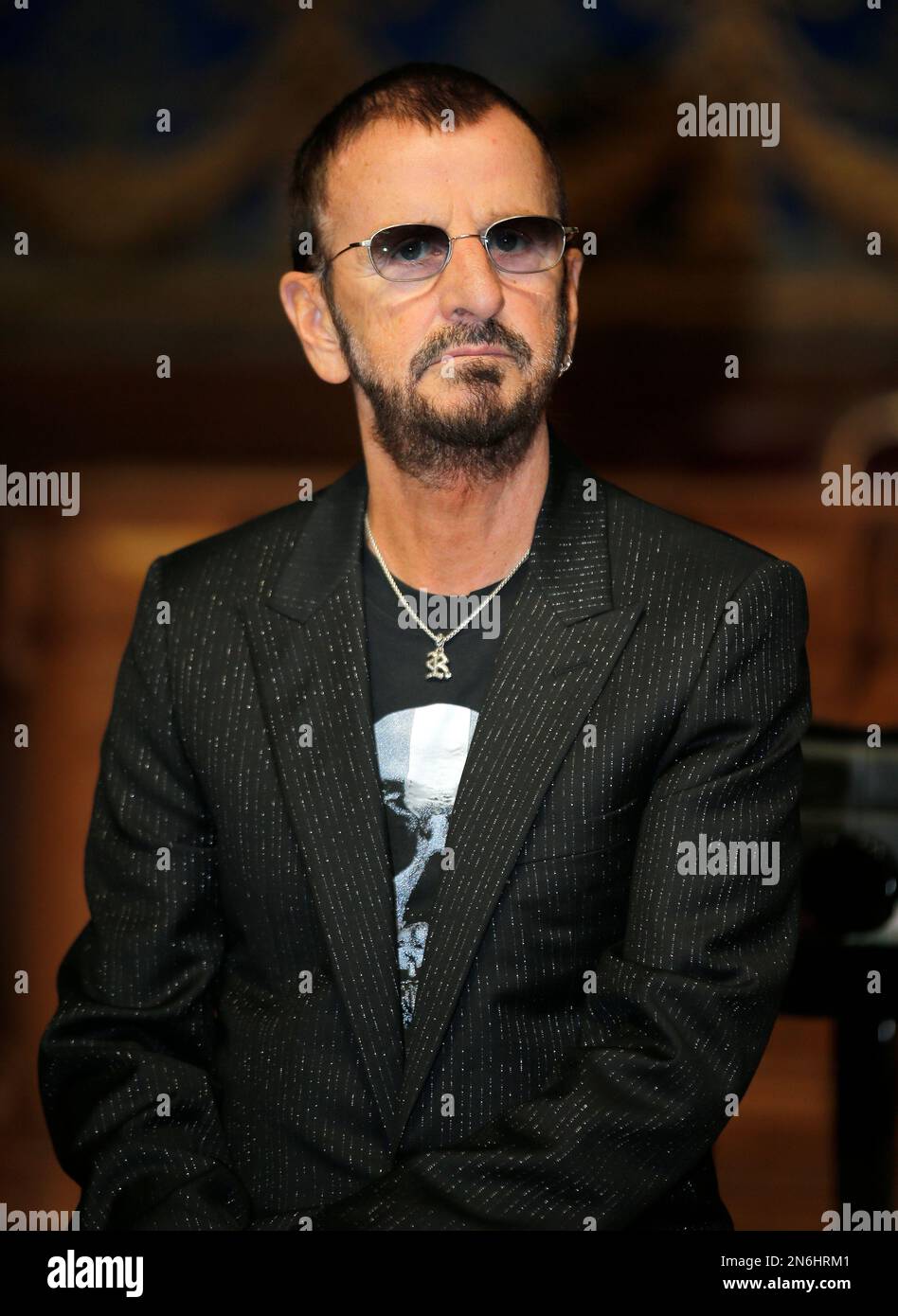 English musician, singer, songwriter and actor, Ringo Starr poses ...