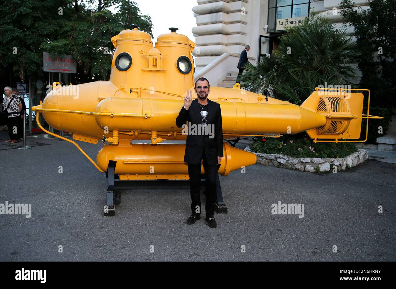 English musician, singer, songwriter and actor, Ringo Starr poses near ...