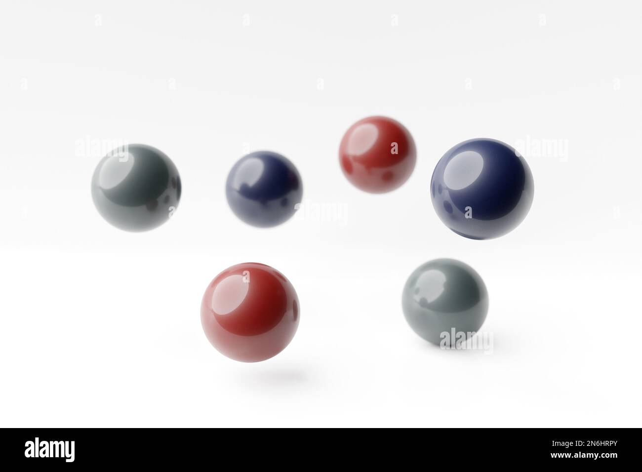 3D illustration of a set of the colorful balls on a white background ...