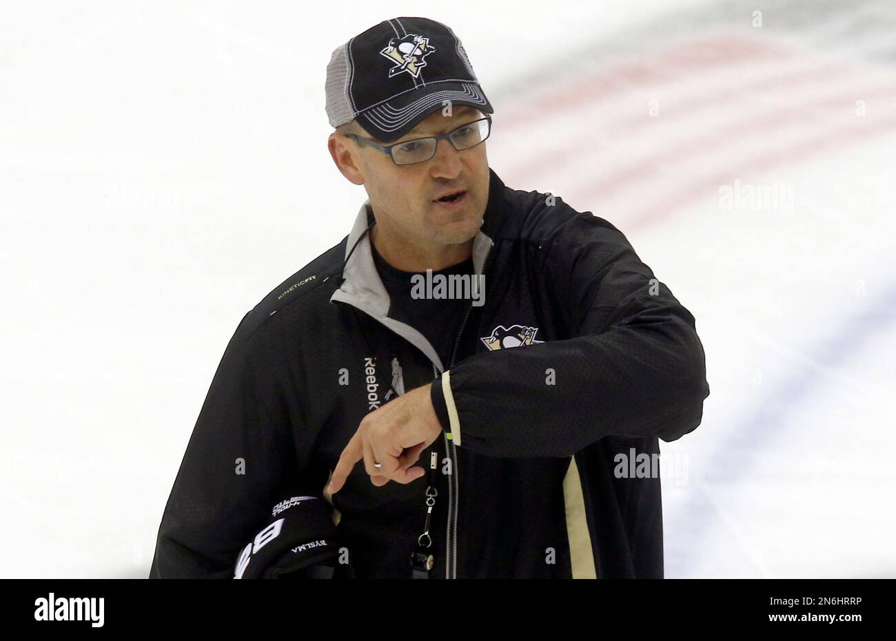 In this photo taken Sept. 12, 2013, Pittsburgh Penguins head coach Dan ...