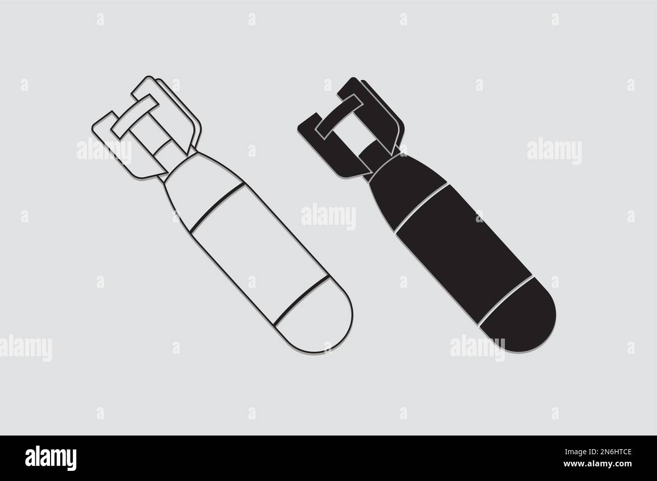 A set of volumetric images of symbols of air bombs in flight ...