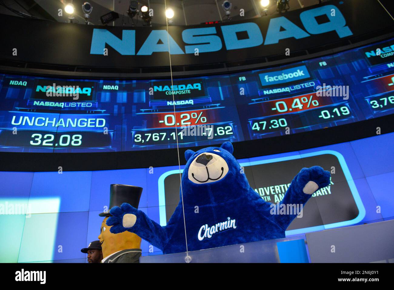 The Charmin Bears ring the NASDAQ closing bell as part of Ad Week's ...