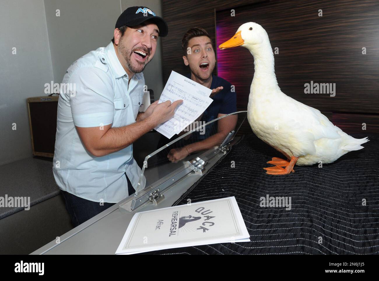 IMAGE DISTRIBUTED FOR AFLAC - Joey Fatone, left, Lance Bass and the ...