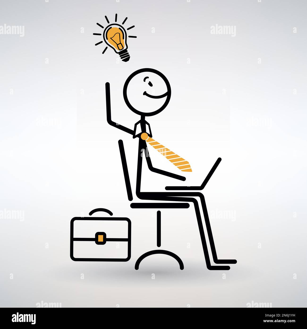 vector man came up with a genius idea while working Stock Vector Image ...