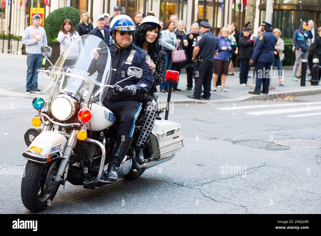 Cher arrives by police motorcycle for her performance on NBC's "Today ...