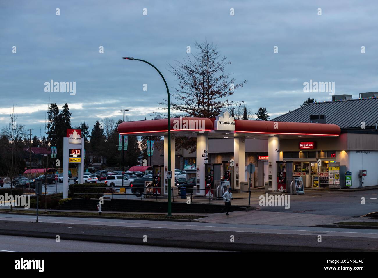 Vancouver, CANADA - Jan 1 2023 : Gas station of Petro-Canada. Petro ...