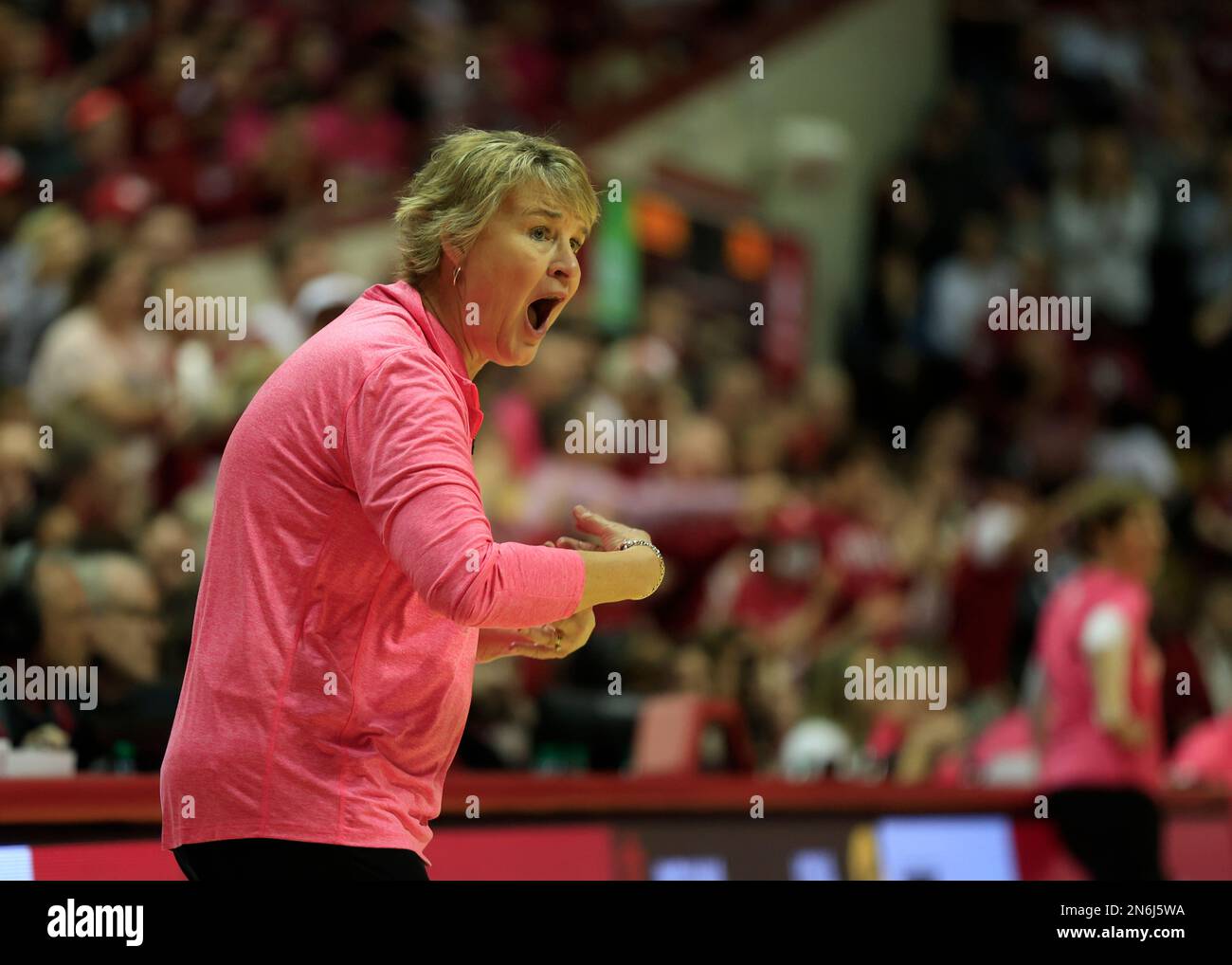 Iowa coach Lisa Bluder coaches against Indiana University during an ...