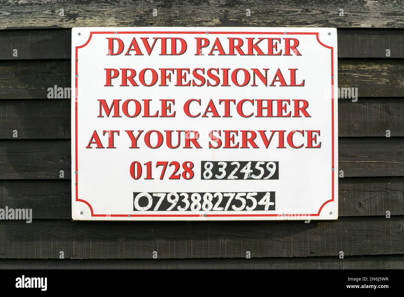Professional mole catcher service sign and phone number, Suffolk ...