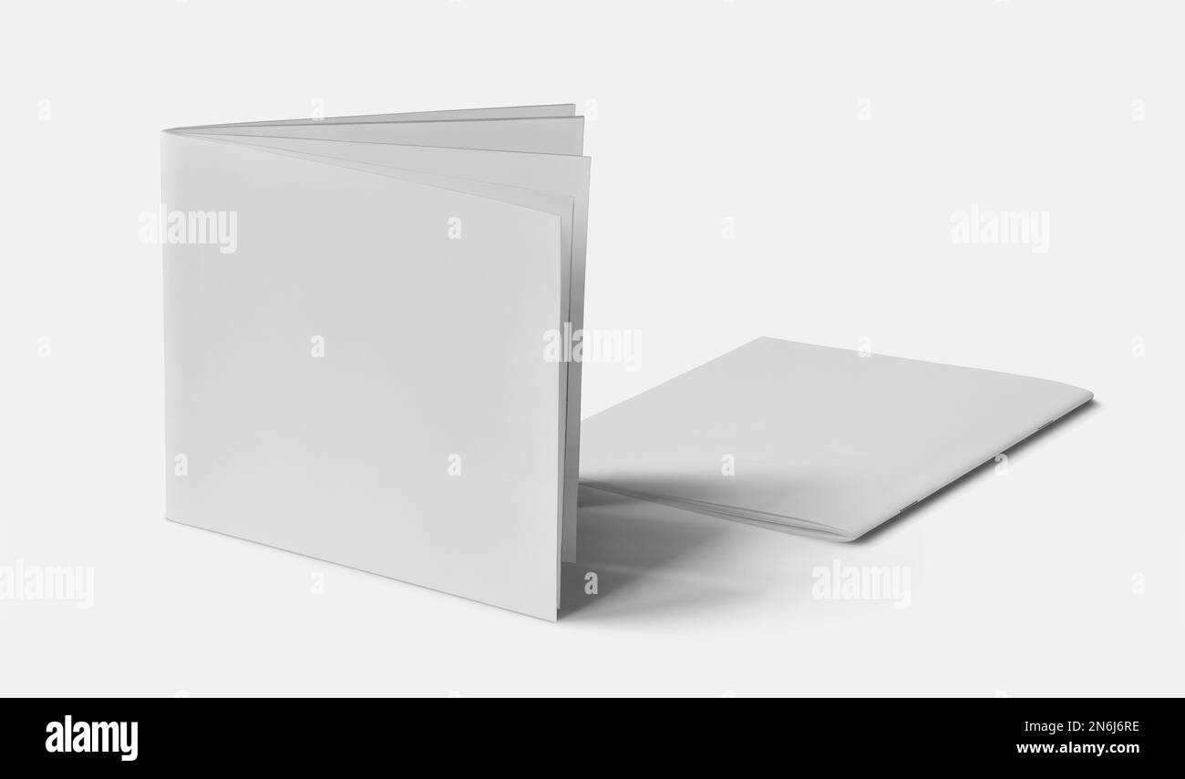 Square Brochure Mockup 3D Rendering Business Design Stock Photo - Alamy