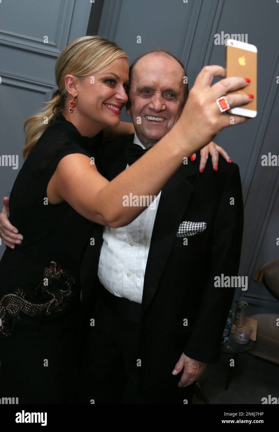 Exclusive - From left, actress Amy Poehler and actor Bob Newhart are ...