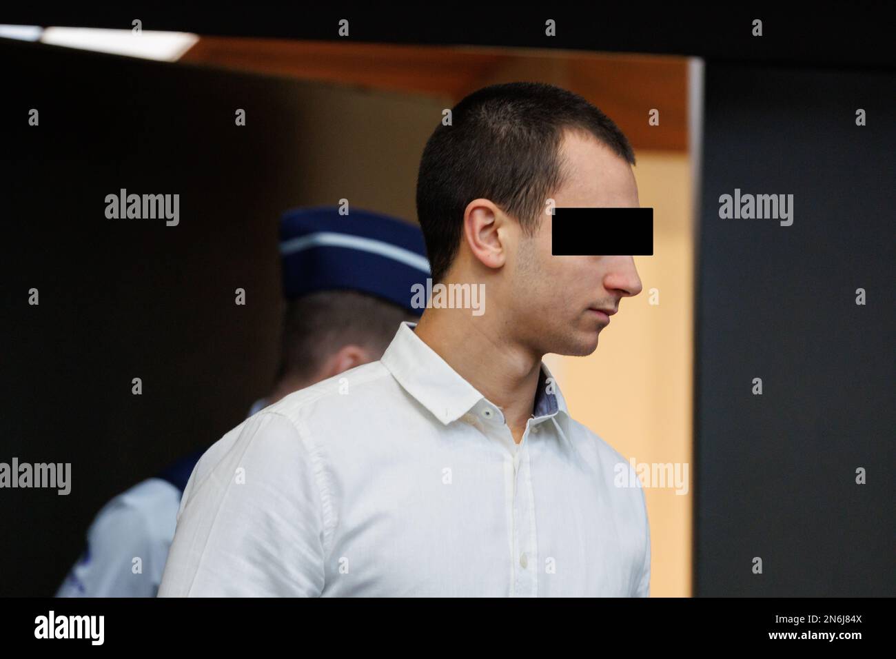 the accused Sacha Brunessaux pictured during the first session in his ...