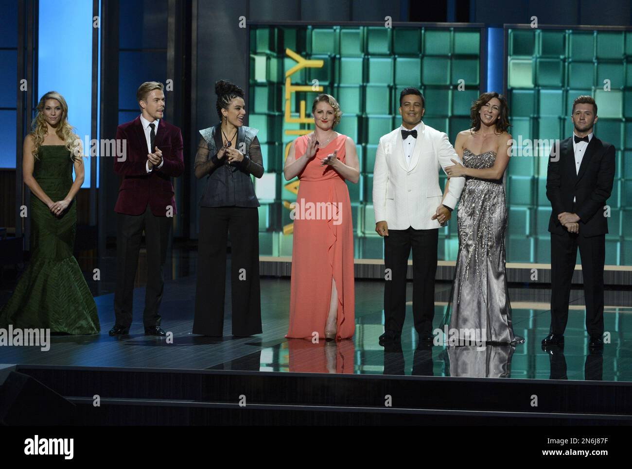 From left, choreographers Allison Holker, Derek Hough, Sonya Tayeh ...