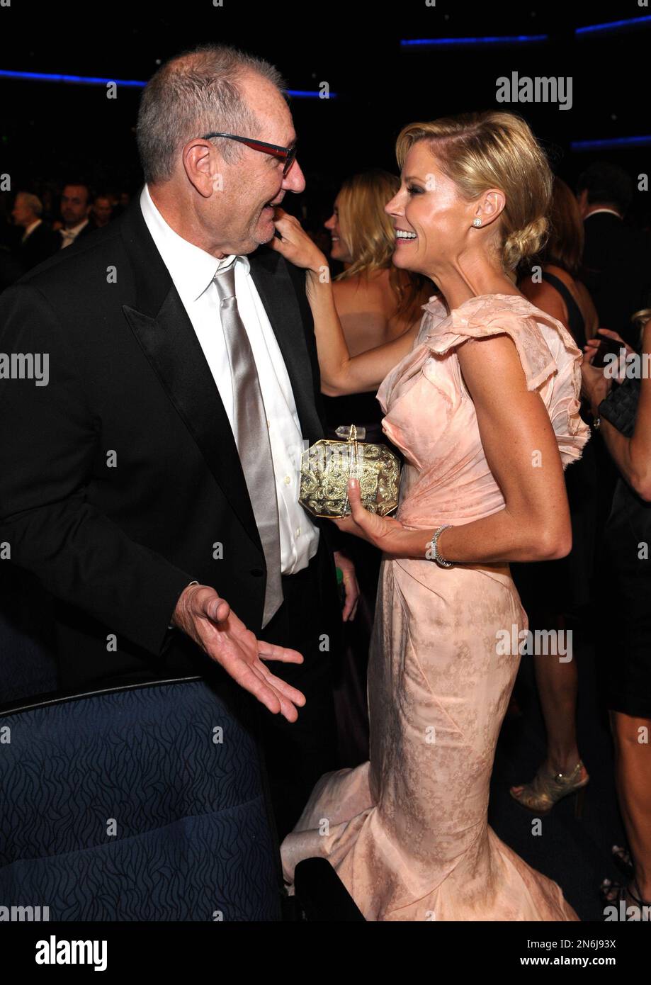 From left, Ed O'Neill and Cheryl Hines in the audience at the 65th ...