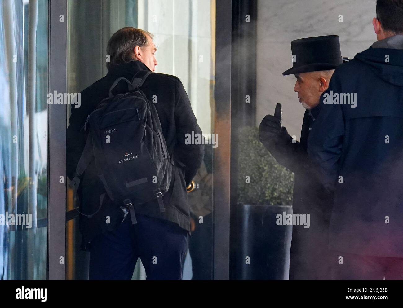 Chelsea owner Todd Boehly (left) arrives at the Hyatt Regency London ...