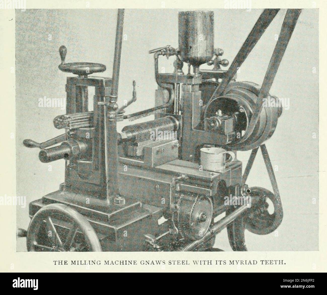 The Milling Machine gnaws steel with its myriad teeth from the Article ...