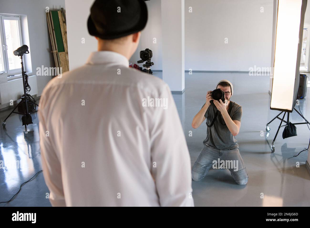 Model man camera in hi-res stock photography and images - Alamy
