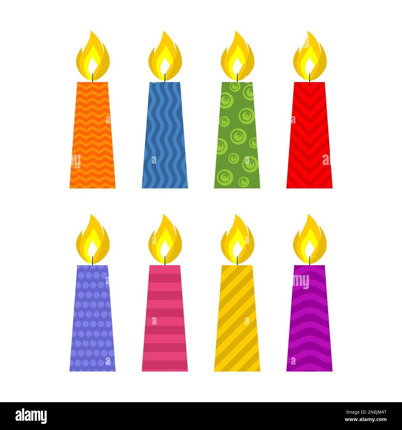 Vector illustration. Set of bright and festive candles for design Stock ...