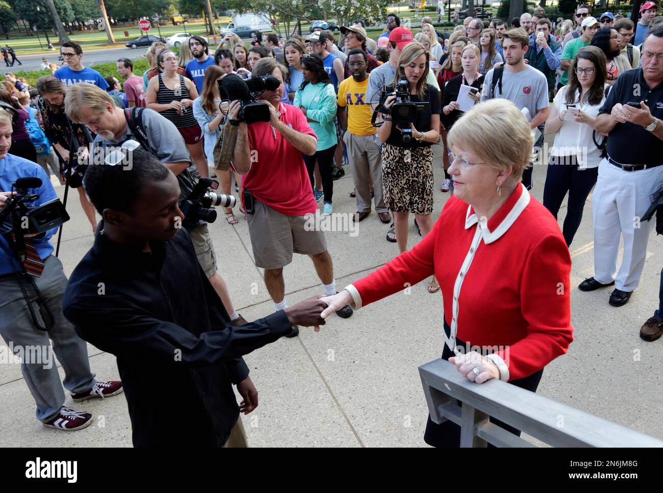 In this Sept. 18, 2013, photo, University of Alabama President Judy ...