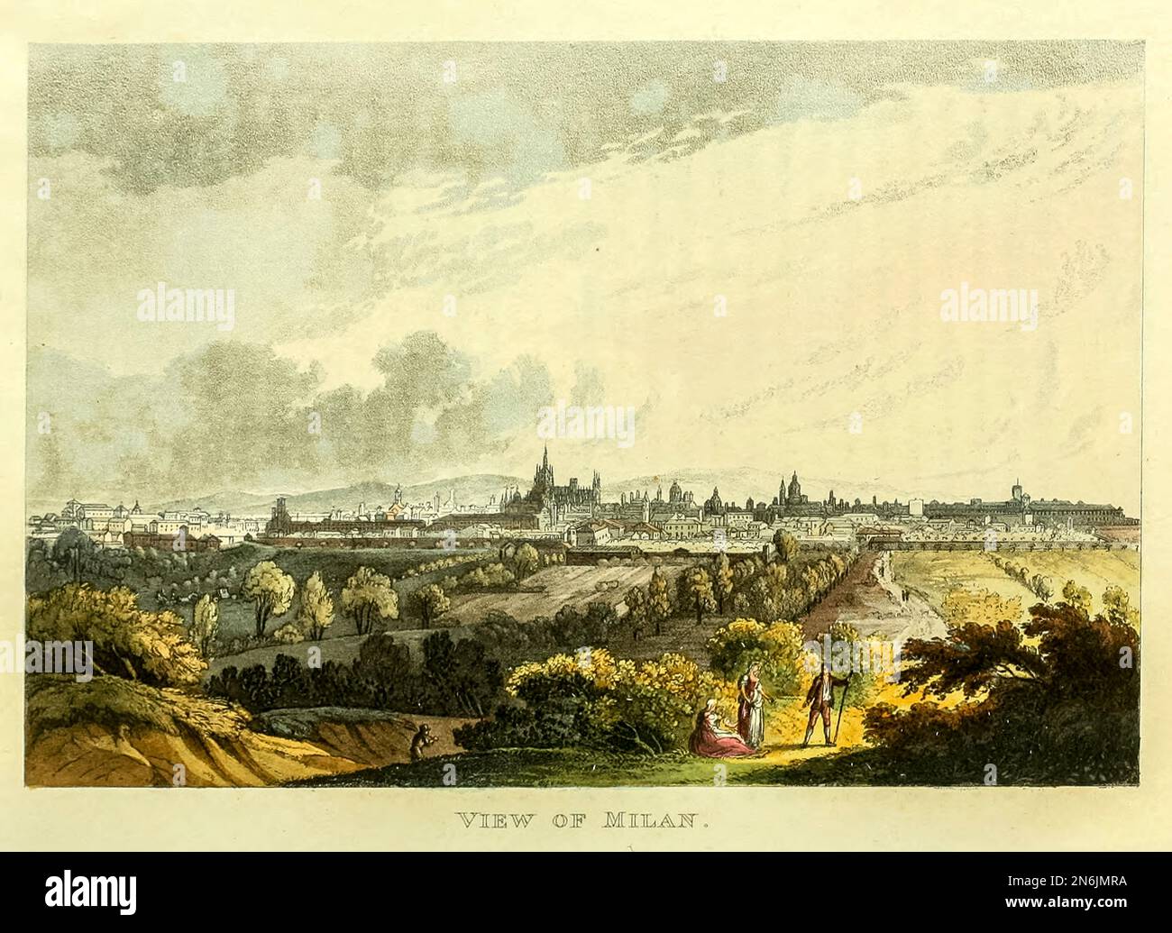 View of Milan Engraved by designs by J. and J. Lory, from the book ...