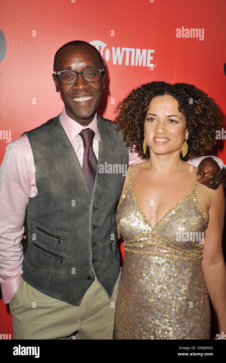 Don Cheadle, at left, and Brigid Coulter arrives at the Showtime ...