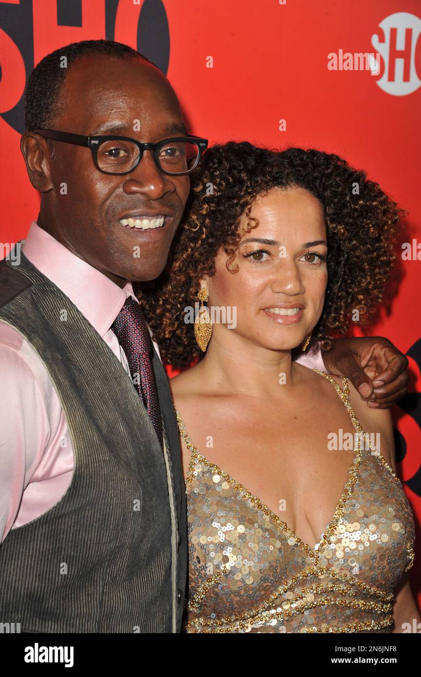 Don Cheadle, at left, and Brigid Coulter arrives at the Showtime ...