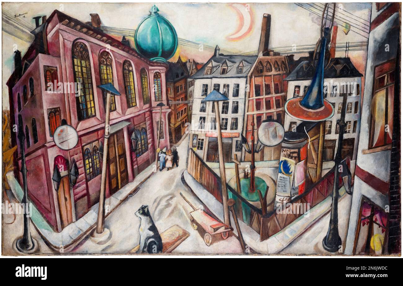 The Synagogue in Frankfurt am Main, painting in oil on canvas by Max ...