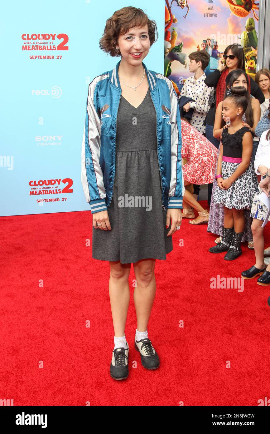 Actress Kristen Schaal arrives at the premiere of "Cloudy with a Chance ...