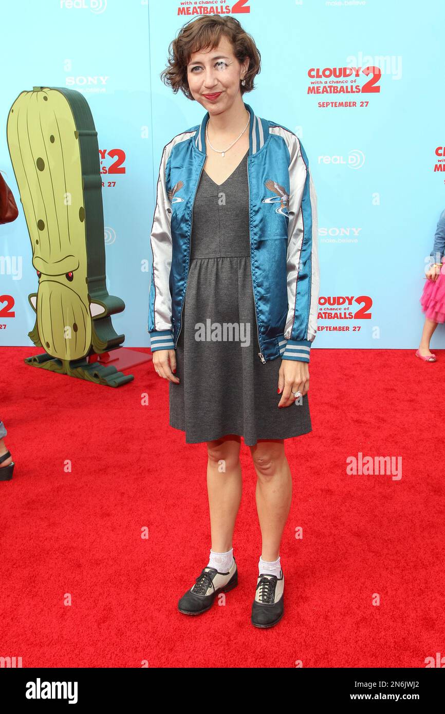 Actress Kristen Schaal arrives at the premiere of "Cloudy with a Chance ...