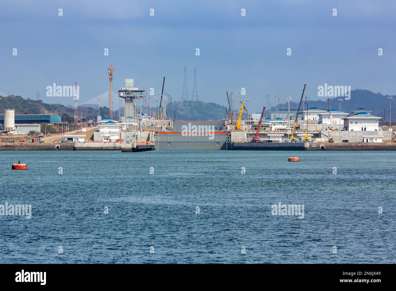 View of the new Cocoli Locks, the Panamax locks, on the Pacific end of ...
