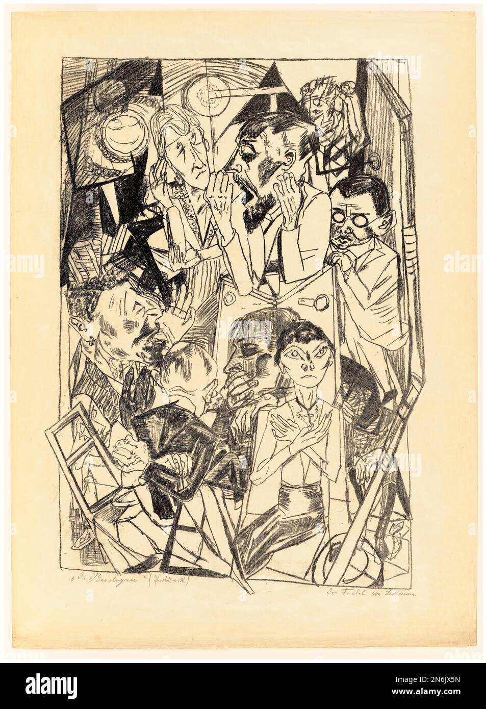 Max Beckmann, The Ideologues, lithographic print from a drawing in ...