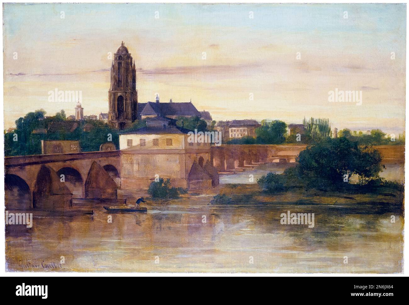 Gustave Courbet, View of Frankfurt am Main with the Old Bridge from ...