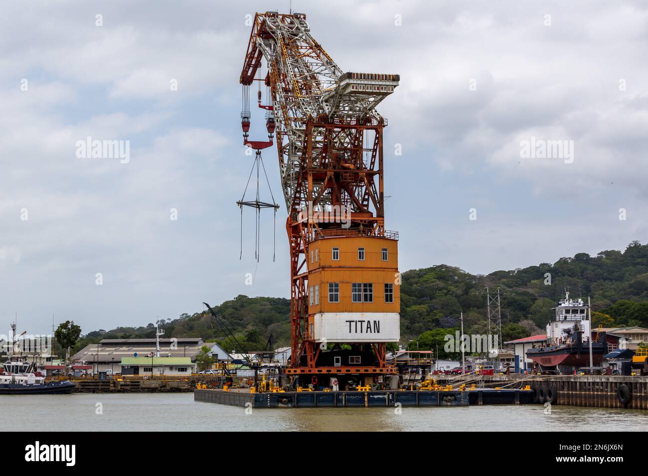 The Titan is a floating crane at the Panama Canal Dredging Division at ...