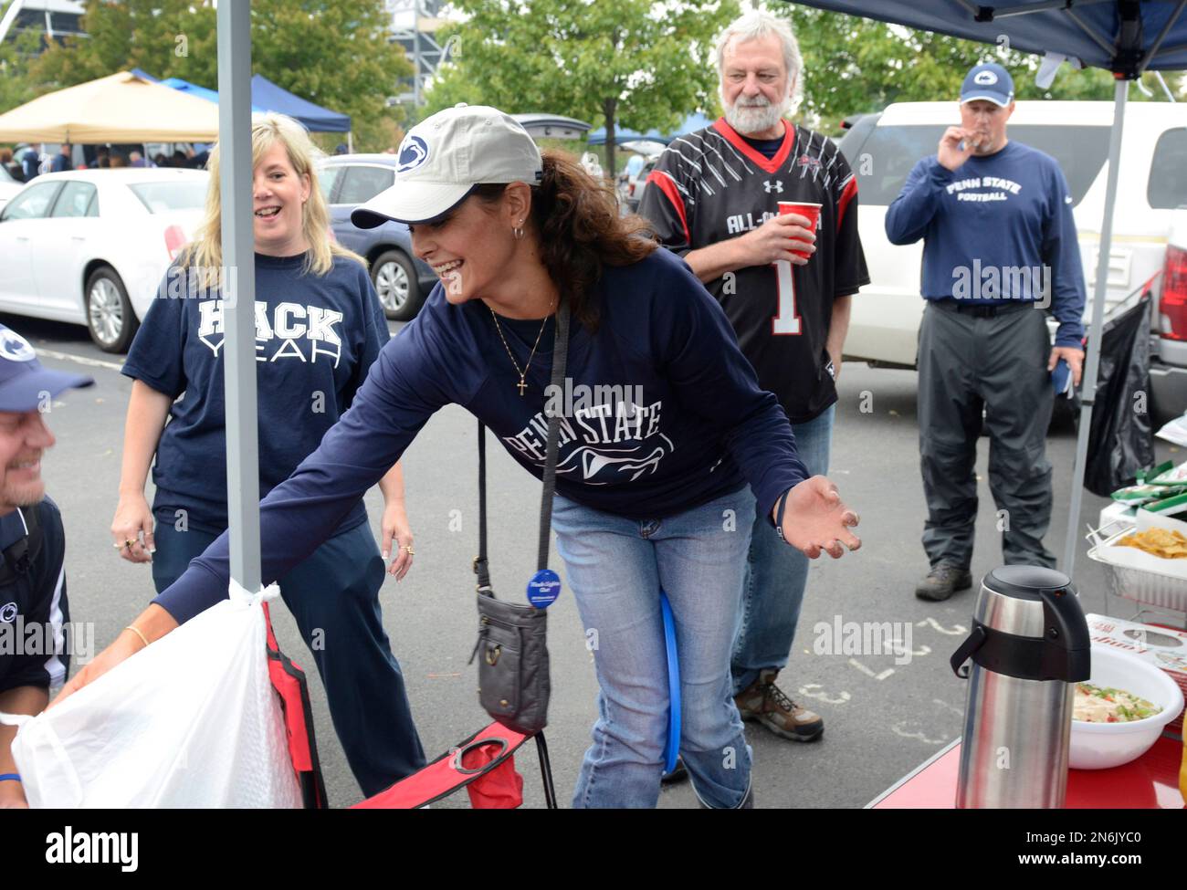 Nikki Hackenberg, center, mother of Penn State quarterback Christian ...