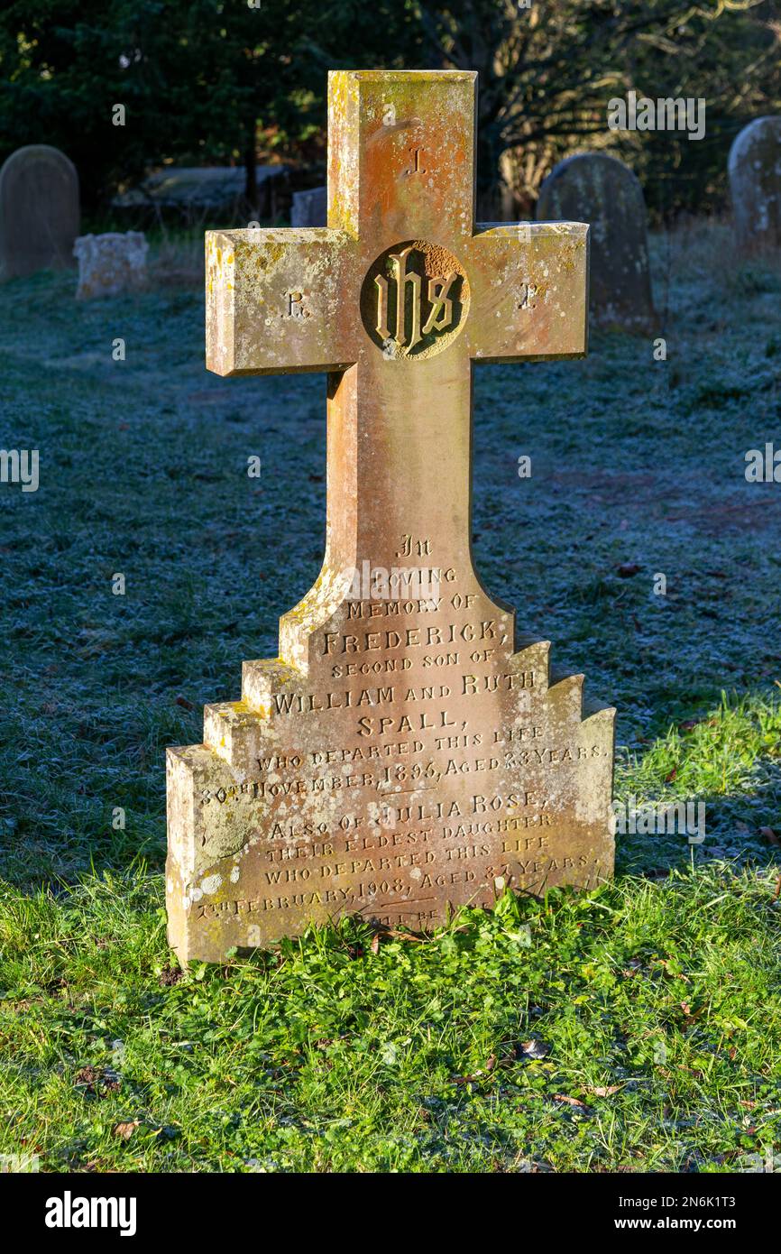 Victorian nineteenth century gravestone in country churchyard ...