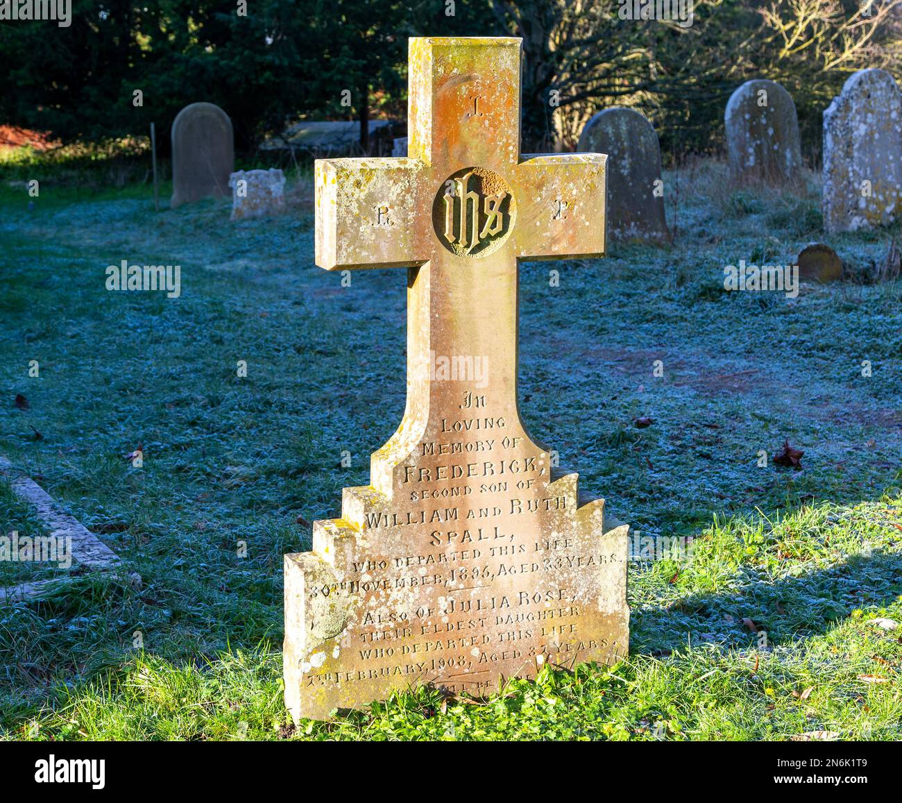 Victorian nineteenth century gravestone in country churchyard ...