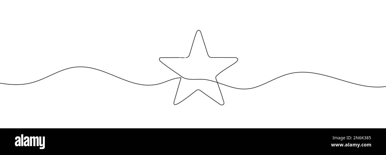 Star continuous drawing, one line illustration. Vector illustration ...