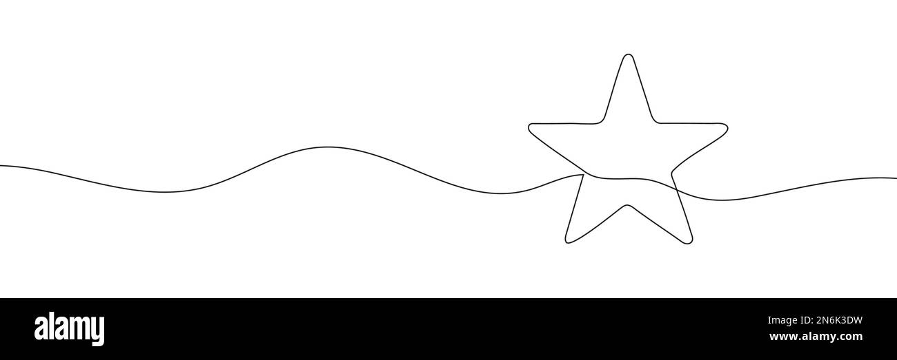 Star continuous drawing, one line illustration. Vector illustration ...