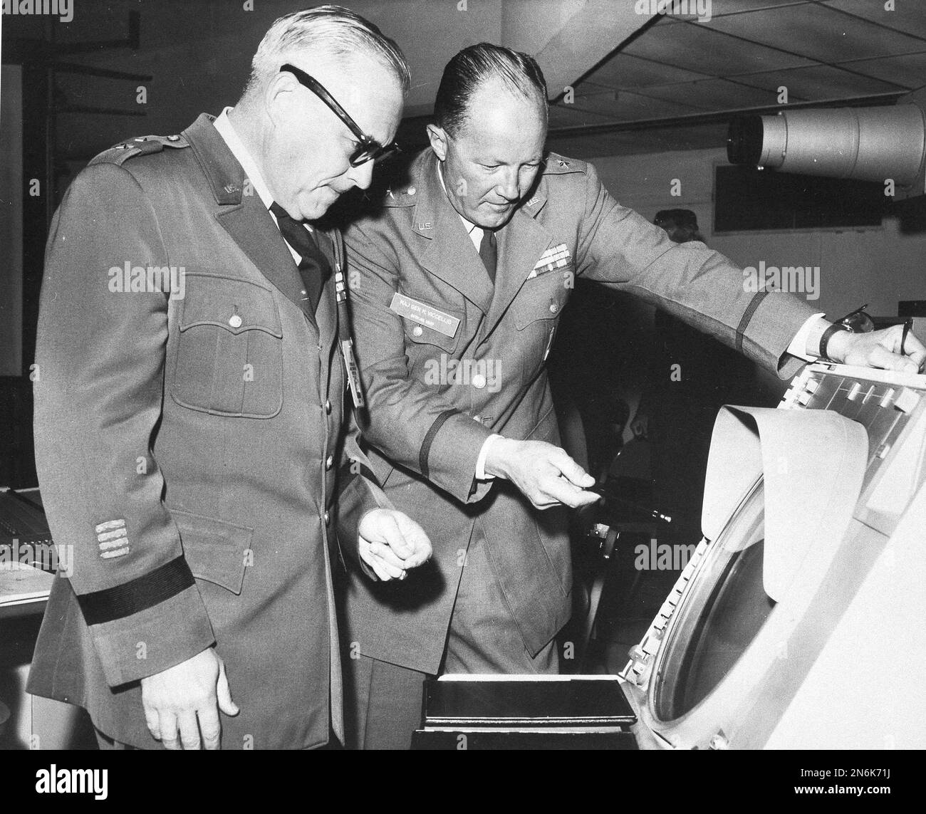 Maj. Gen. Henry Viccellio, right, and Maj. Gen. Robert Hackett, check ...
