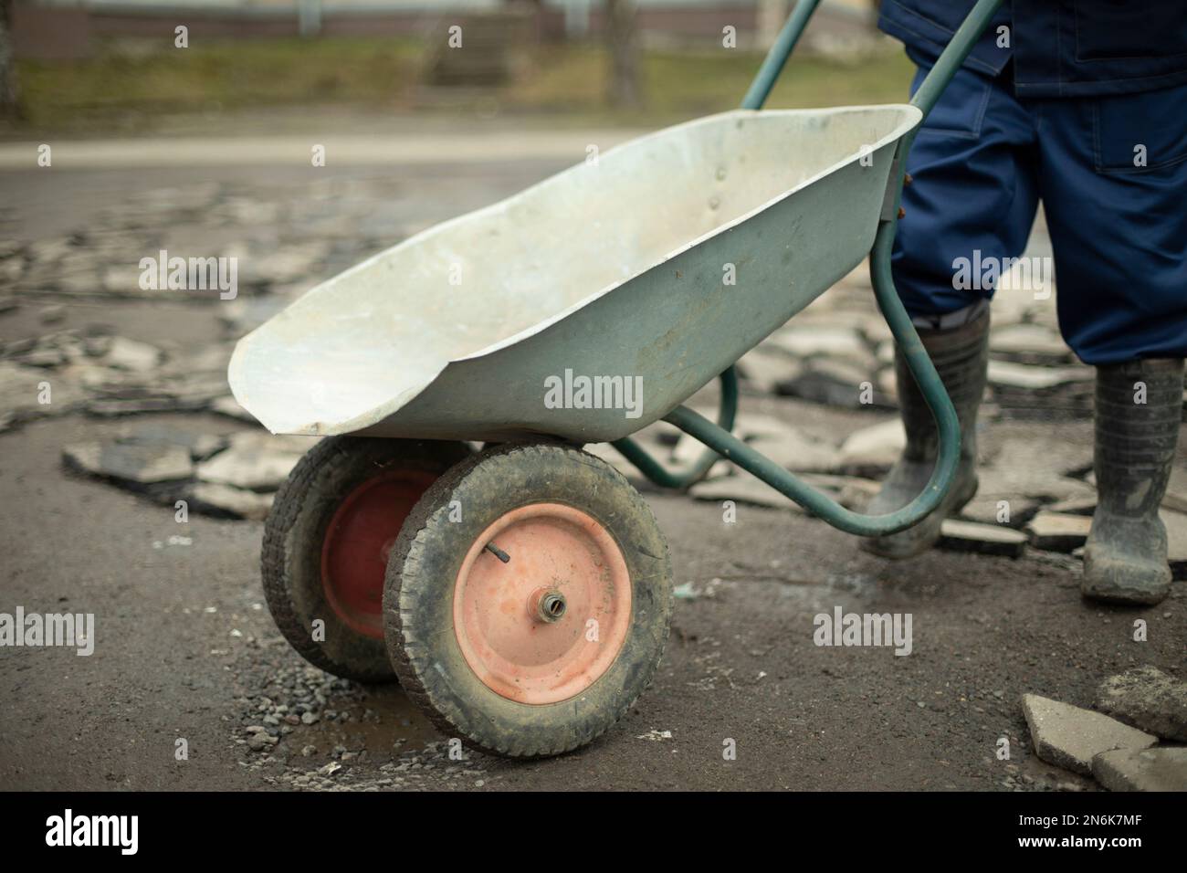 Cart for transporting sand and stones. Worker's tool. Details of ...