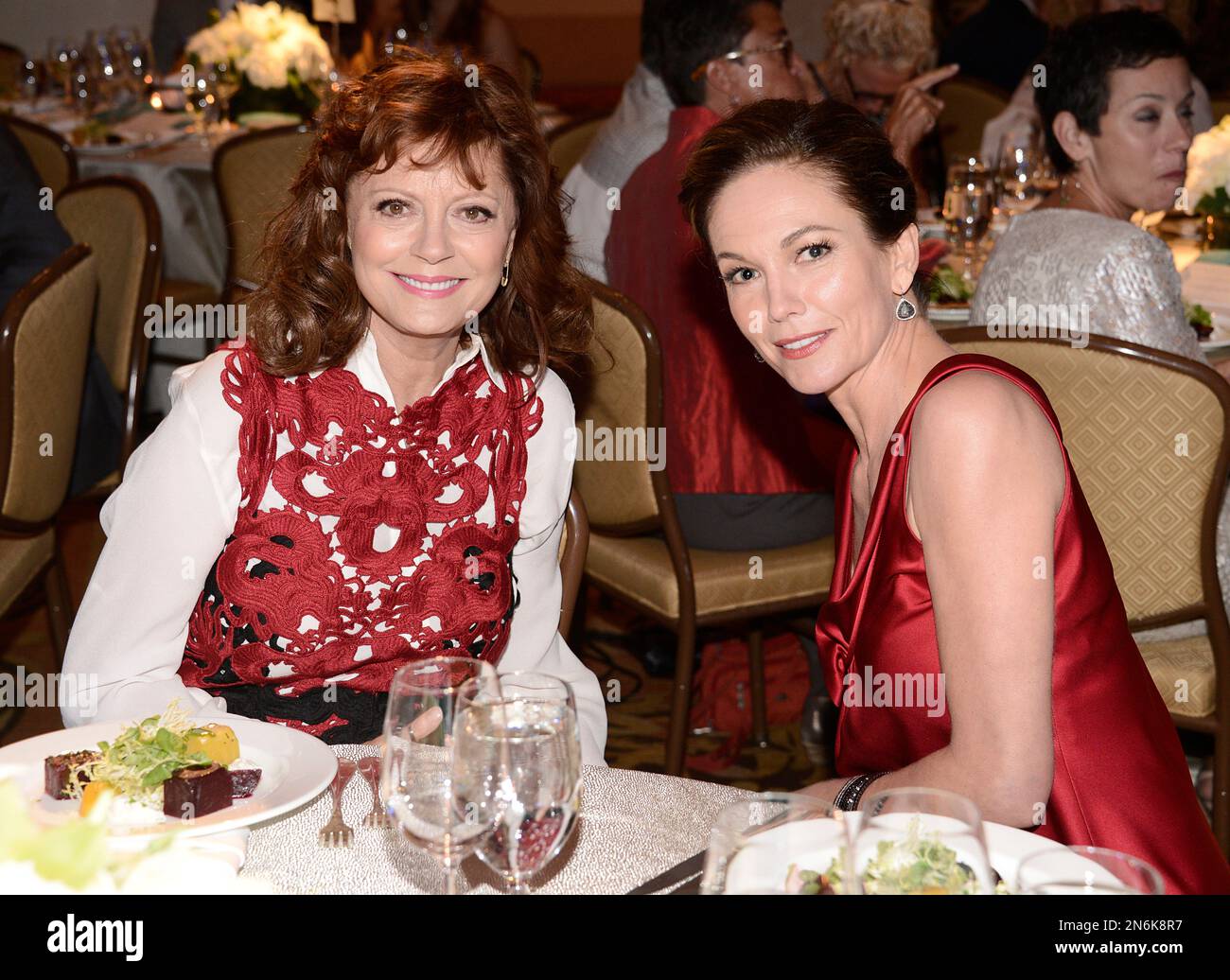 From left to right, actress Susan Sarandon and actress Diane Lane ...