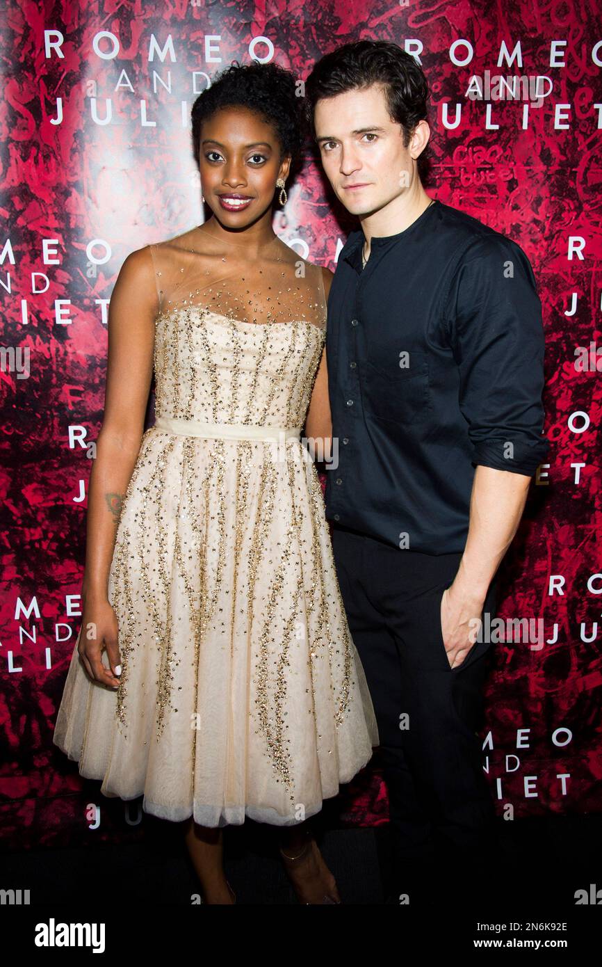 Condola Rashad, left, and Orlando Bloom attend the after party for the ...
